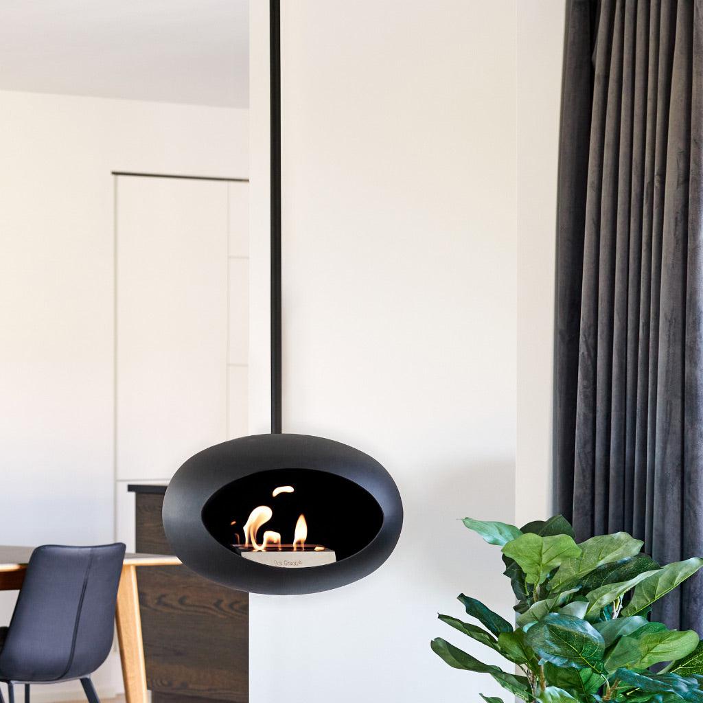 Black Sky Bioethanol Fire - Black Pole - Le Feu - Ceiling Hanging Ethanol Fireplace – Lime Lace Ltd