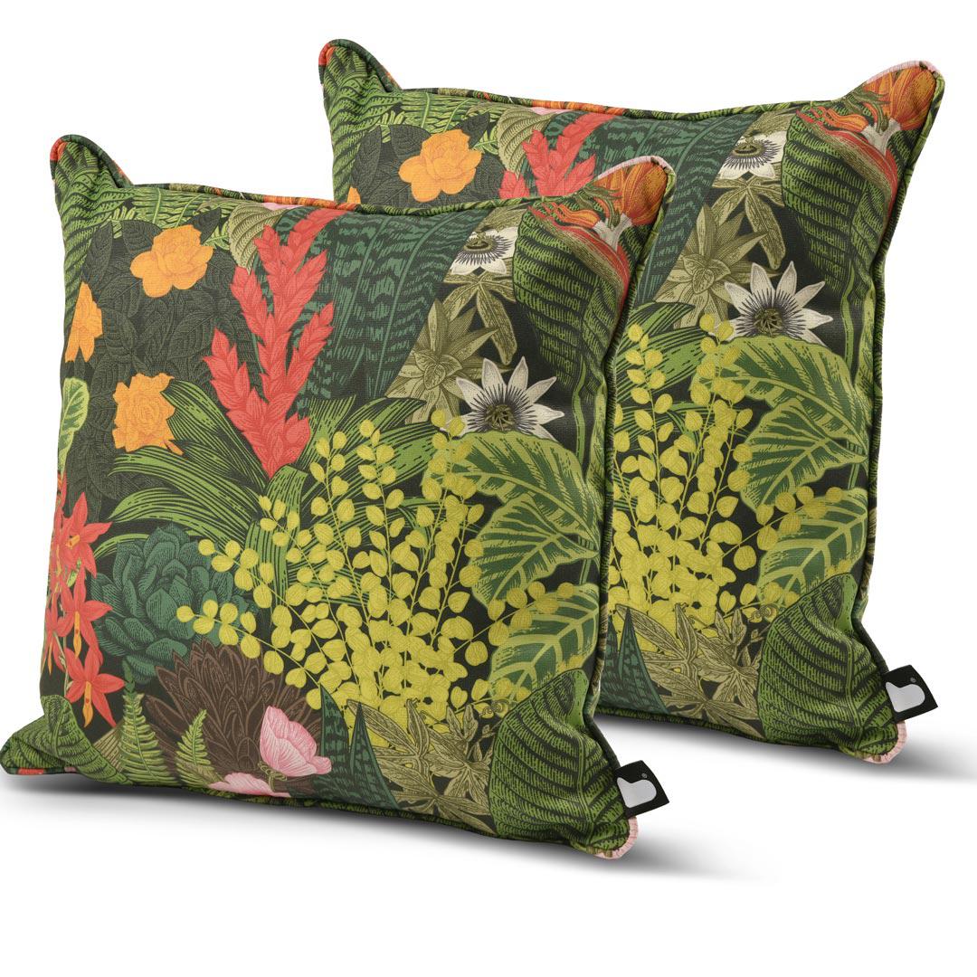 B Outdoor Cushion Twin Pack - Graphic Leaves – Lime Lace