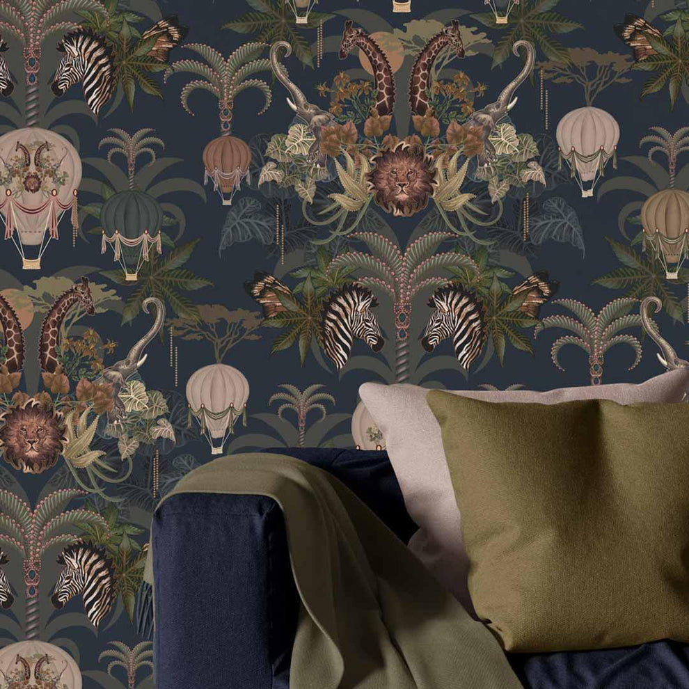Balloon Safari Wallpaper - Becca Who – Lime Lace