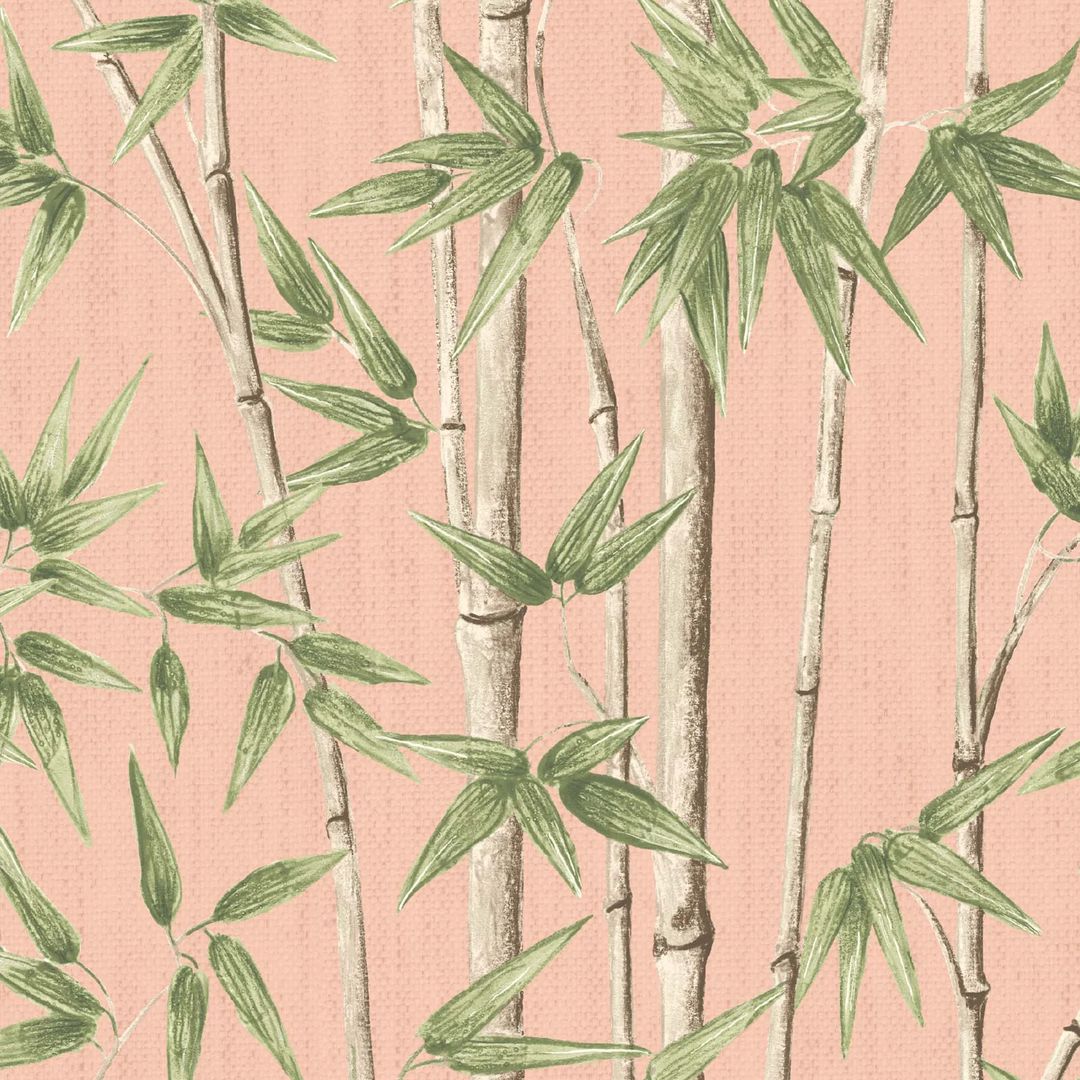 Bamboozle Wallpaper - Salmon – Lime Lace