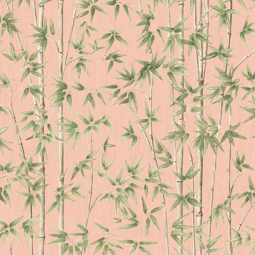 Bamboozle Wallpaper - Salmon – Lime Lace