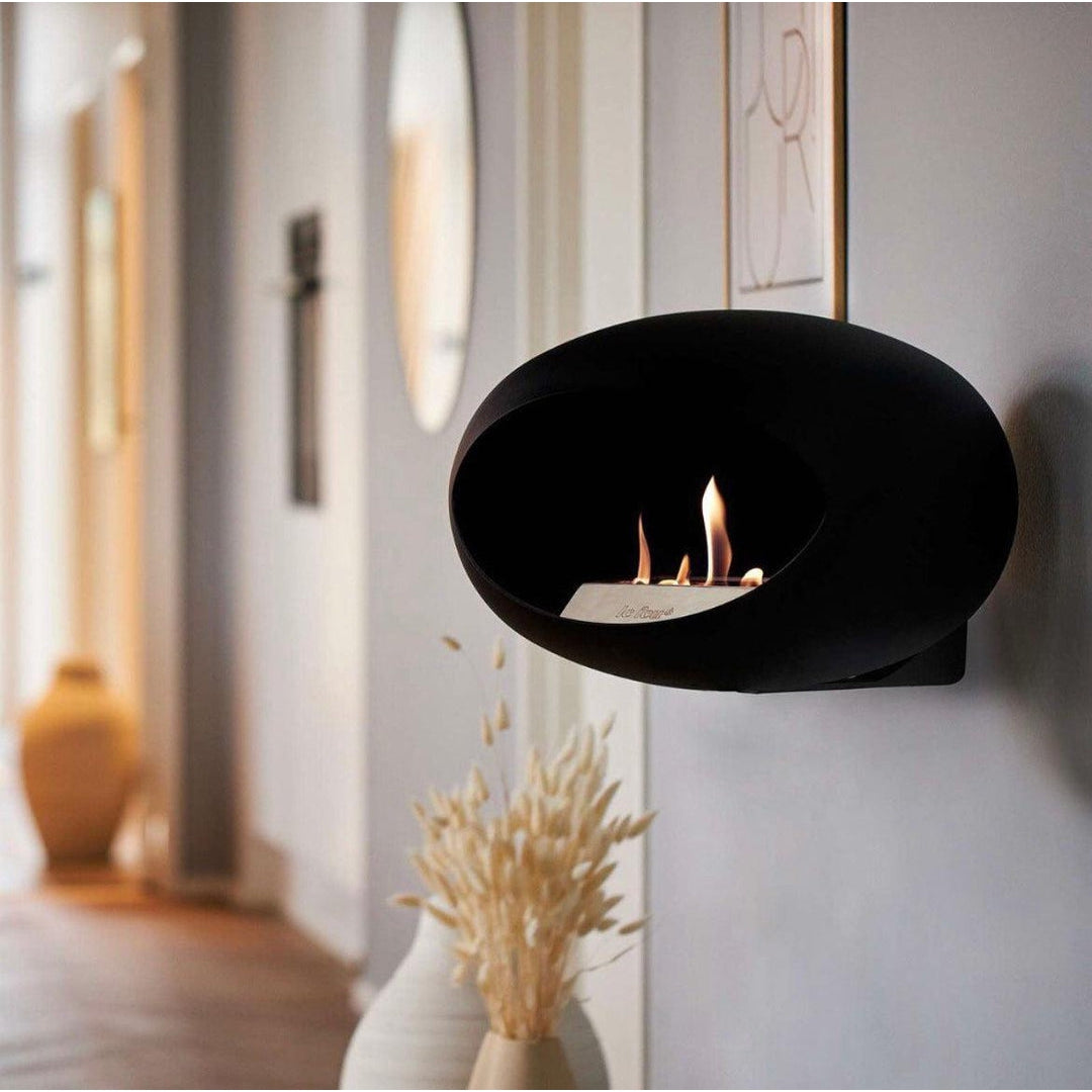 Black Wall Bioethanol Fire - Le Feu Wall Mounted Bioethanol Fireplace ...