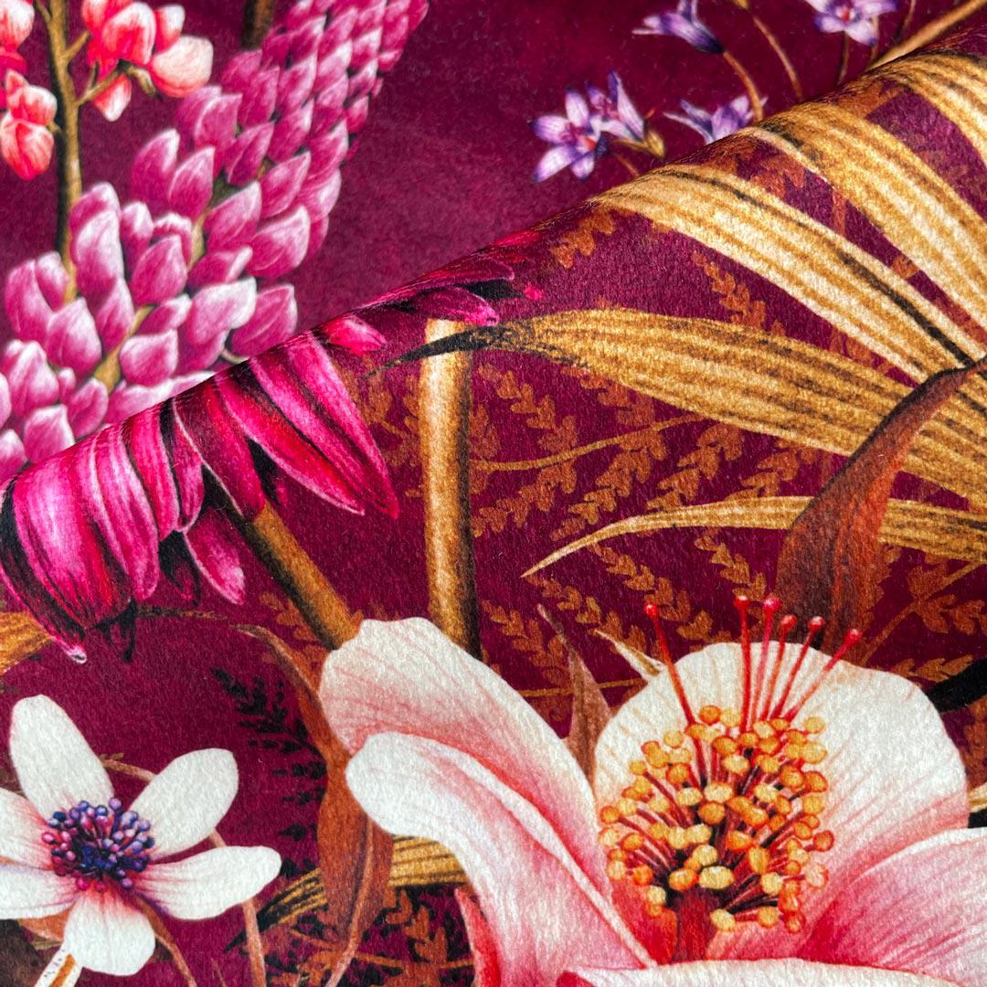 Bodacious Blooms Magenta Shimmer Velvet Fabric - Avalana Design – Lime Lace