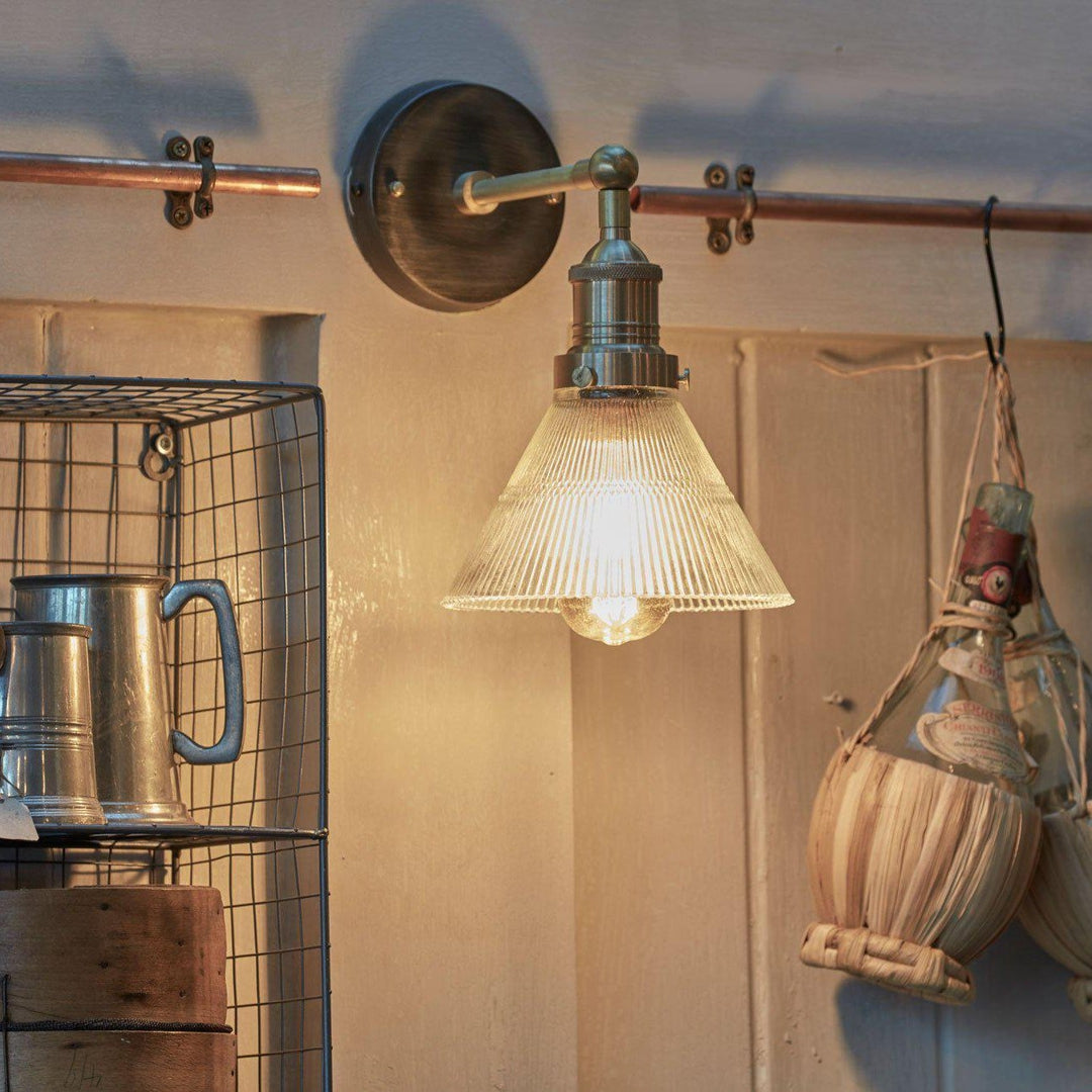 Brooklyn Glass Funnel Wall Light – Lime Lace