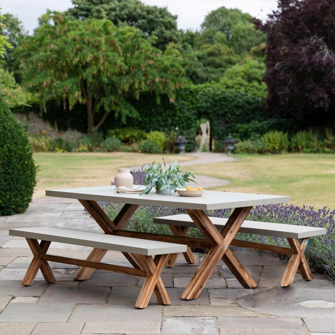 Burford Table & Bench Set – Lime Lace