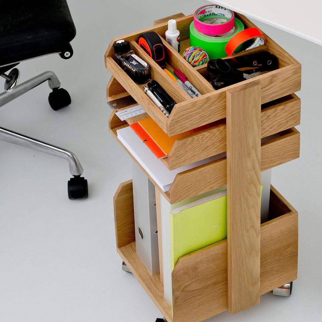 Casper Roller Workspace Organiser - Natural Oak – Lime Lace