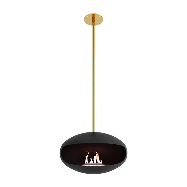 Cocoon Aeris Black Hanging Bioethanol Fire – Lime Lace