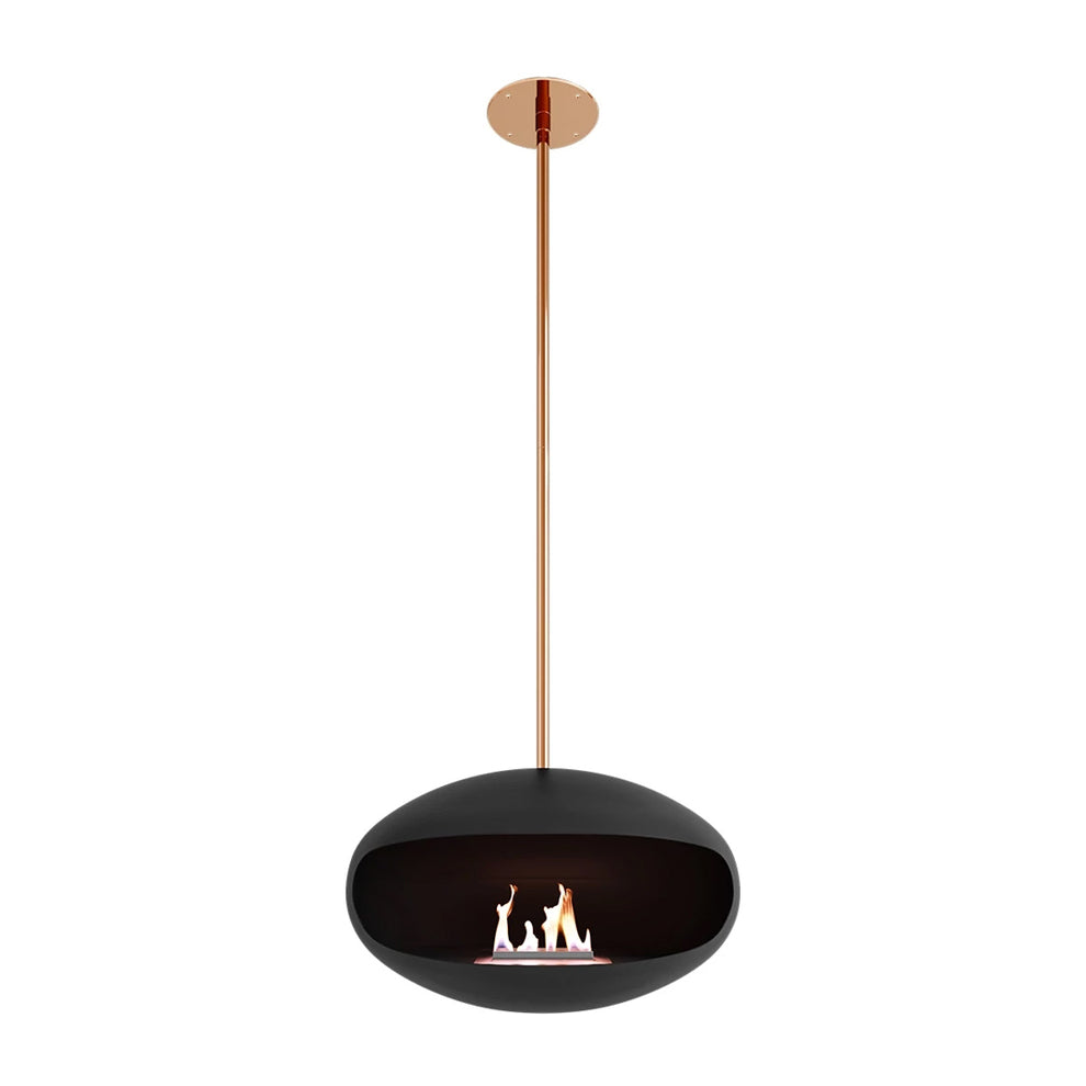 Cocoon Aeris Black Hanging Bioethanol Fire – Lime Lace