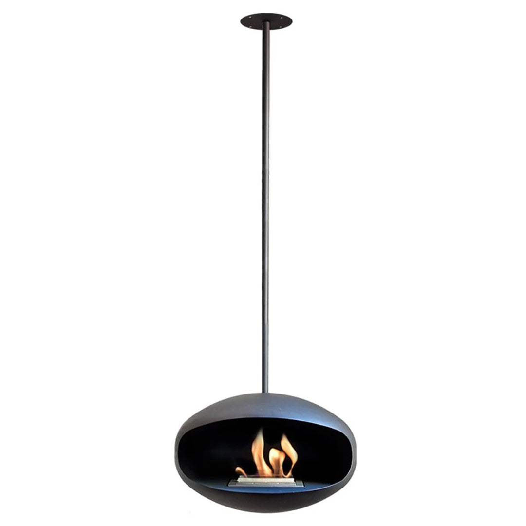 Cocoon Aeris Black Hanging Bioethanol Fire – Lime Lace