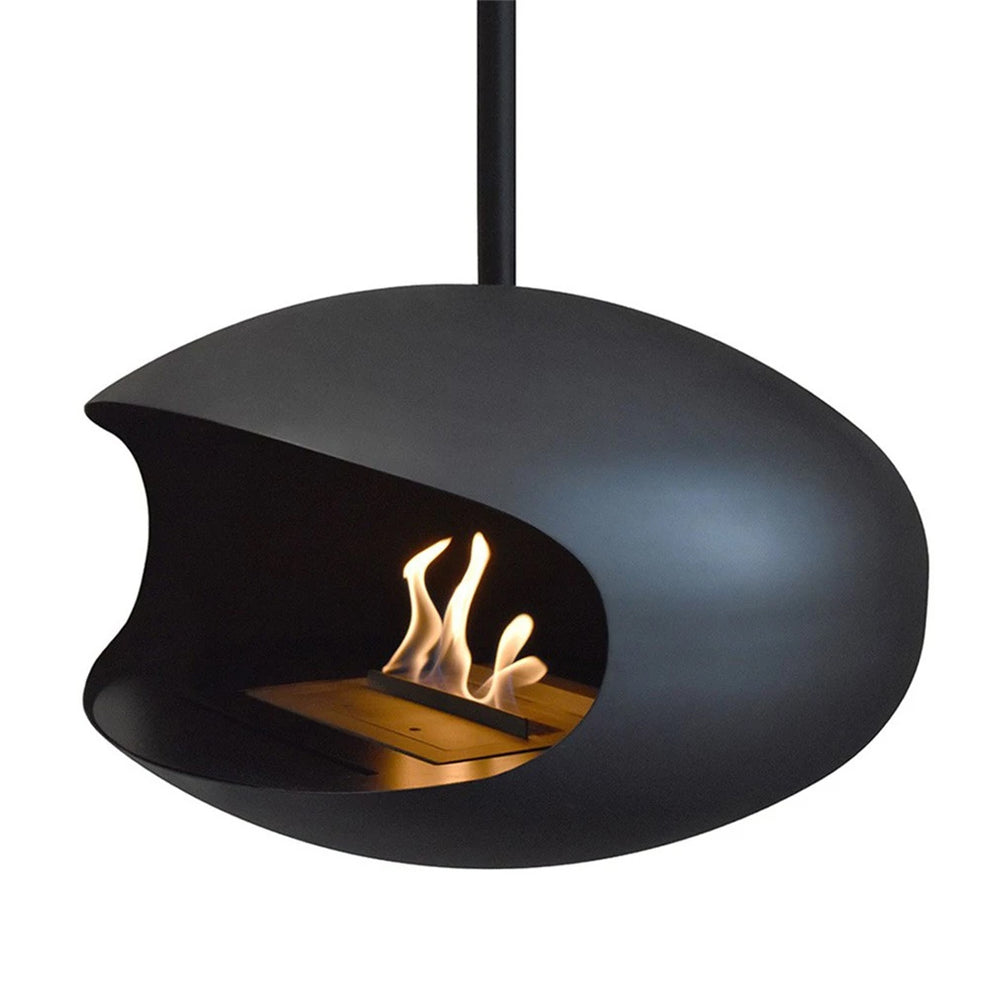 Cocoon Aeris Black Hanging Bioethanol Fire – Lime Lace
