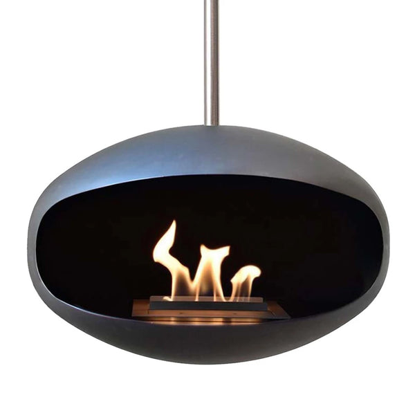 Cocoon Aeris Black Hanging Bioethanol Fire – Lime Lace