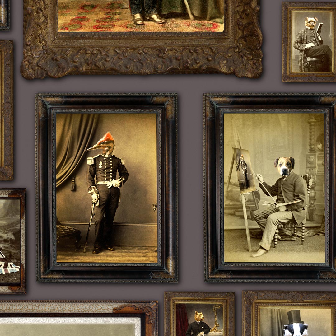 Colonel Fox & Friends - Gentleman's Club Wallpaper – Lime Lace