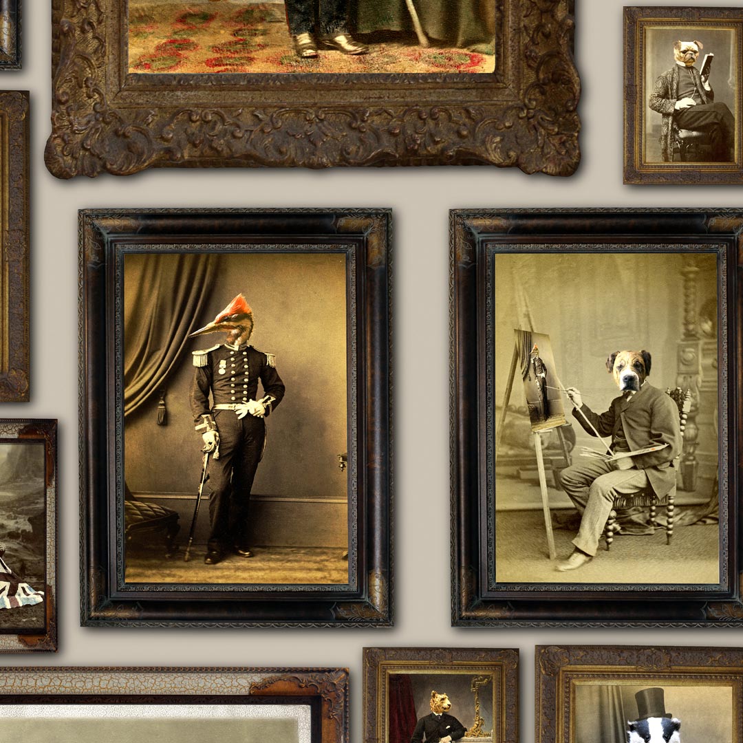 Colonel Fox & Friends - Gentleman's Club Wallpaper – Lime Lace