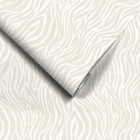 Debra Zebra Print Wallpaper - Putty – Lime Lace