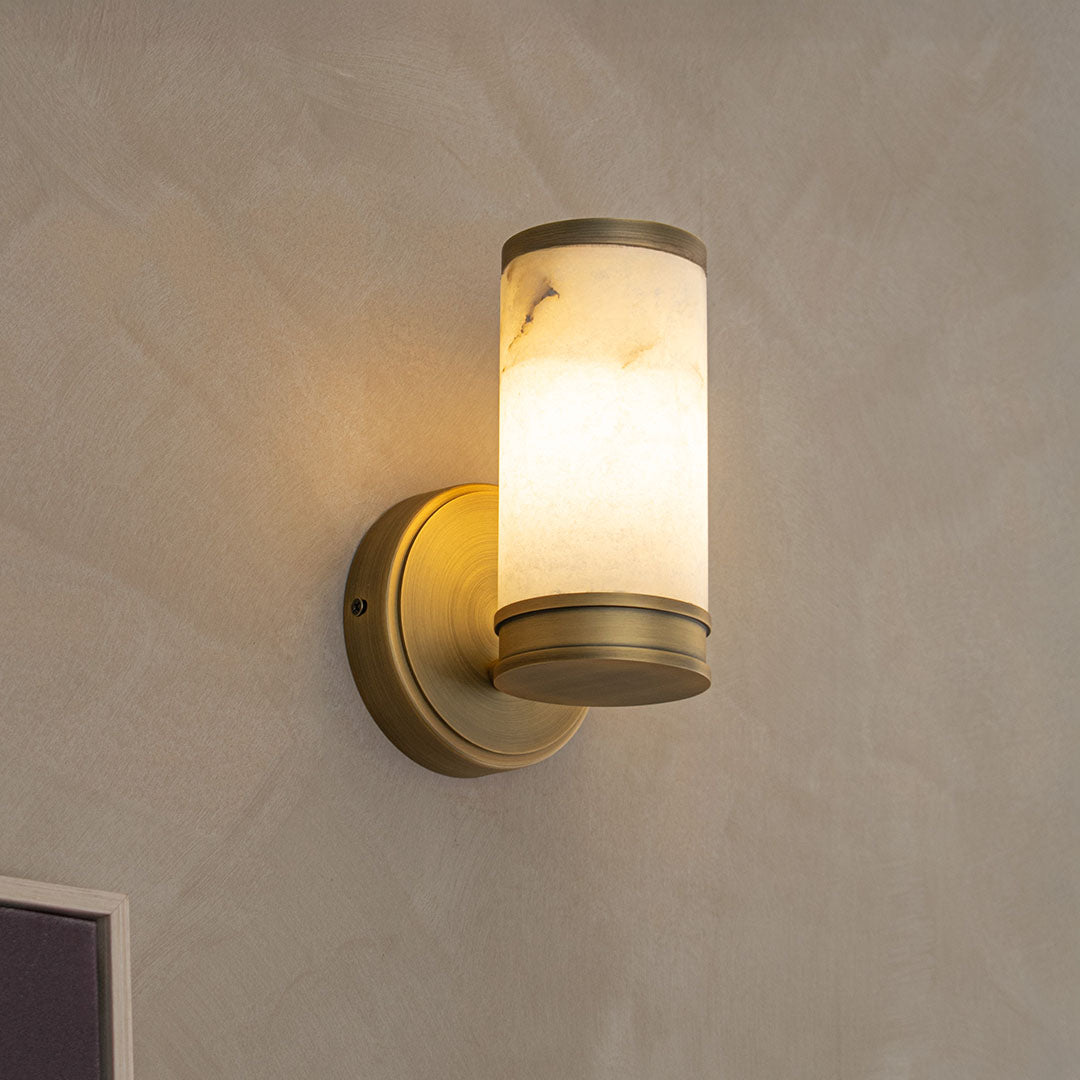 Eloise Single Alabaster Wall Lamp – Lime Lace