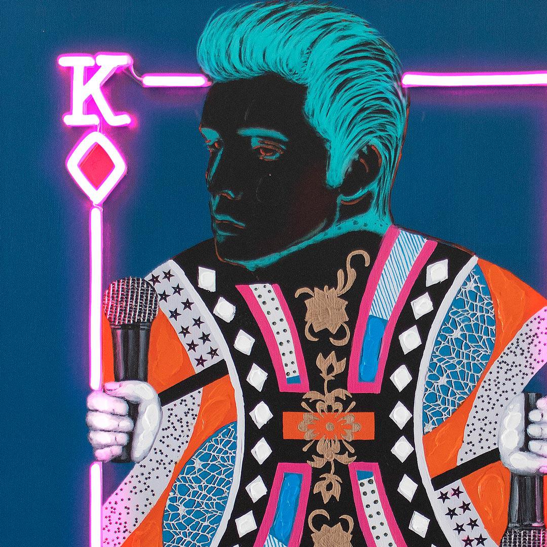Elvis Playing Card - LED Neon Artwork – Lime Lace
