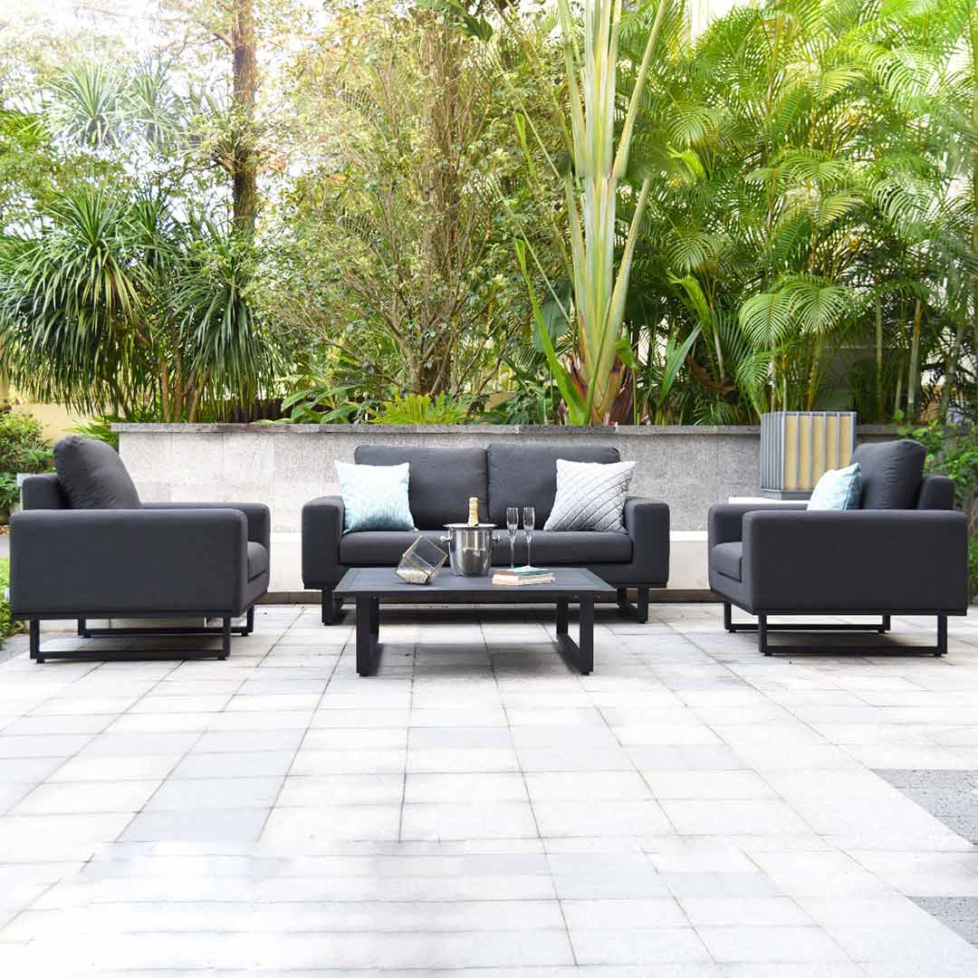 Ethos 2 Seater Sofa Set in Charcoal – Lime Lace