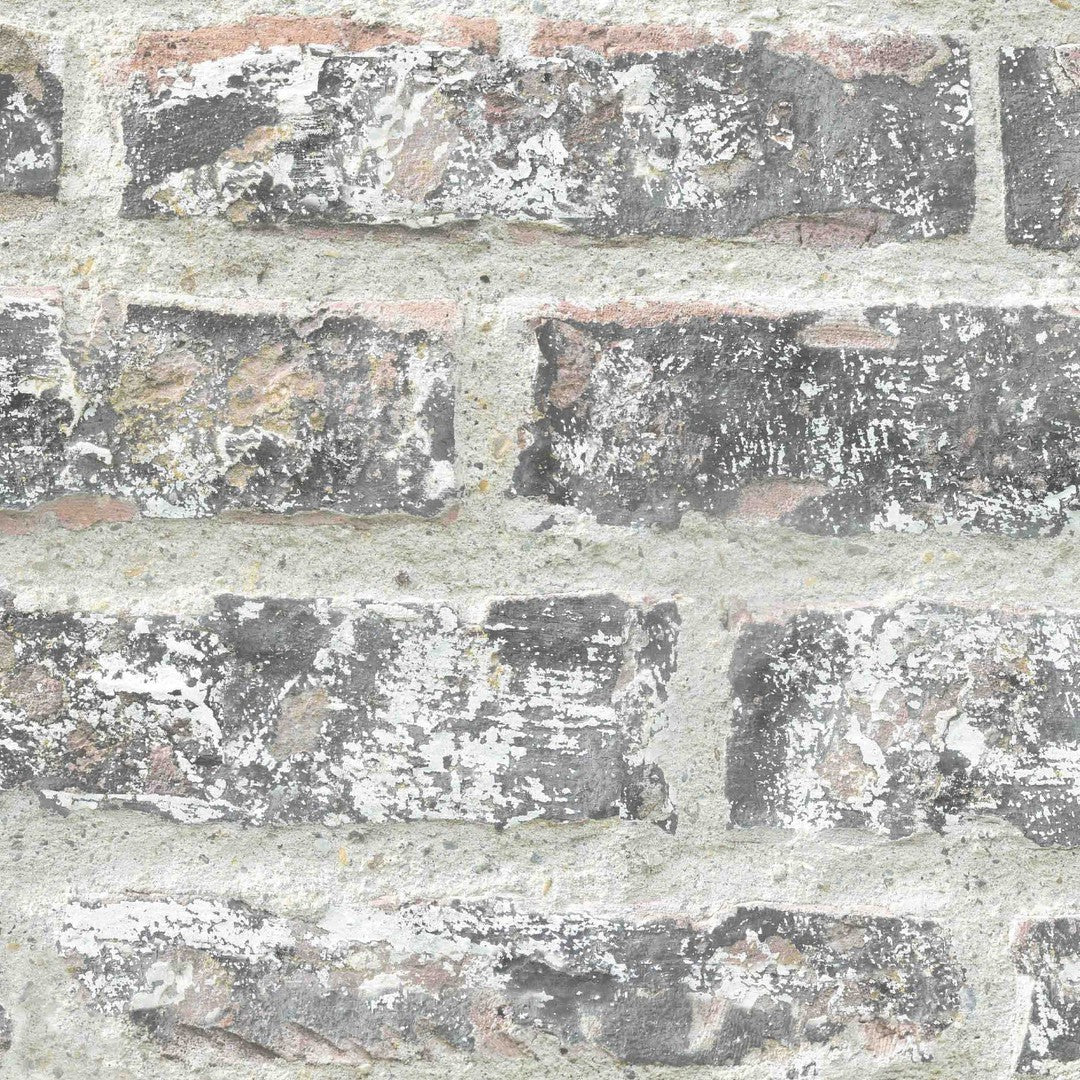 Exposed Real Brick Effect Wallpaper - Canal Street – Lime Lace