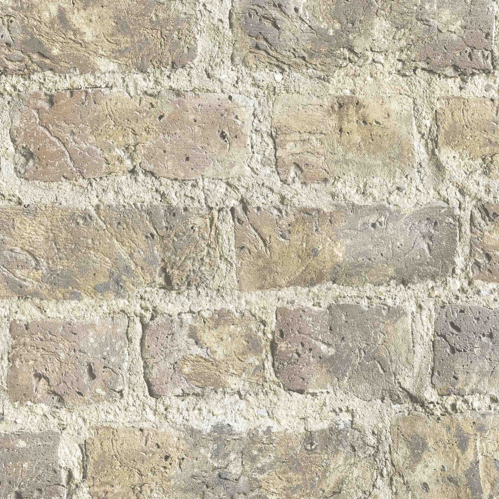 Exposed Real Brick Effect Wallpaper - Cheetham Hill – Lime Lace