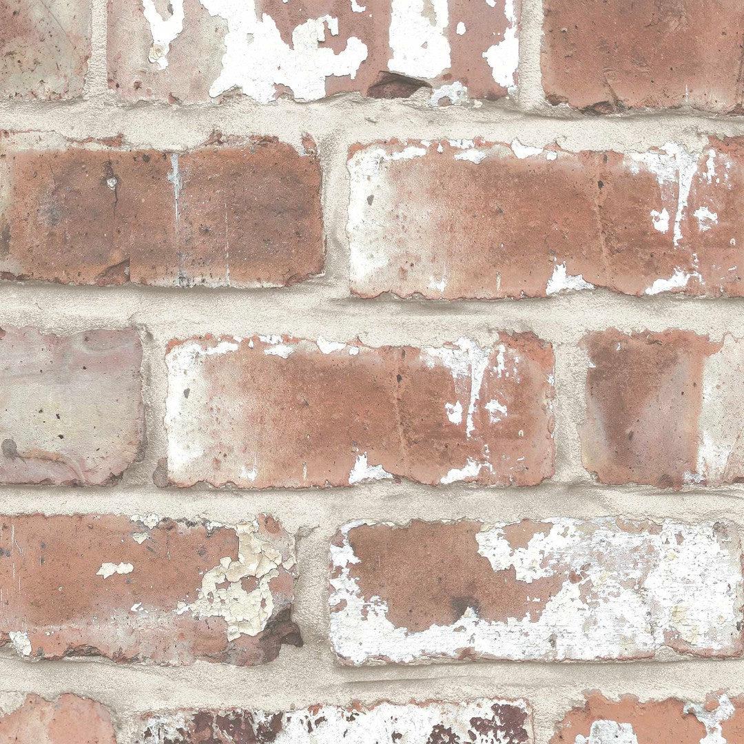 Exposed Real Brick Effect Wallpaper - Wayoh Brick – Lime Lace