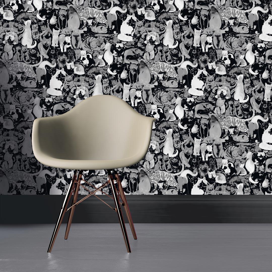 Feline Groovy Cats Wallpaper – Lime Lace