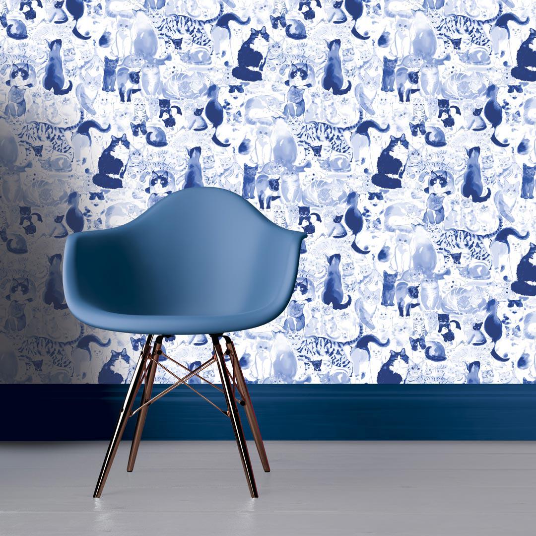 Feline Groovy Cats Wallpaper – Lime Lace