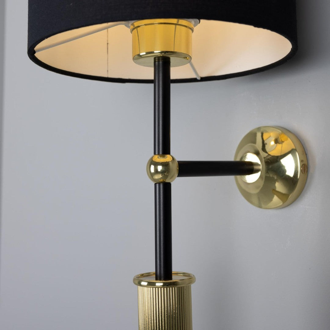 Gorey Brass & Black Wall Light – Lime Lace