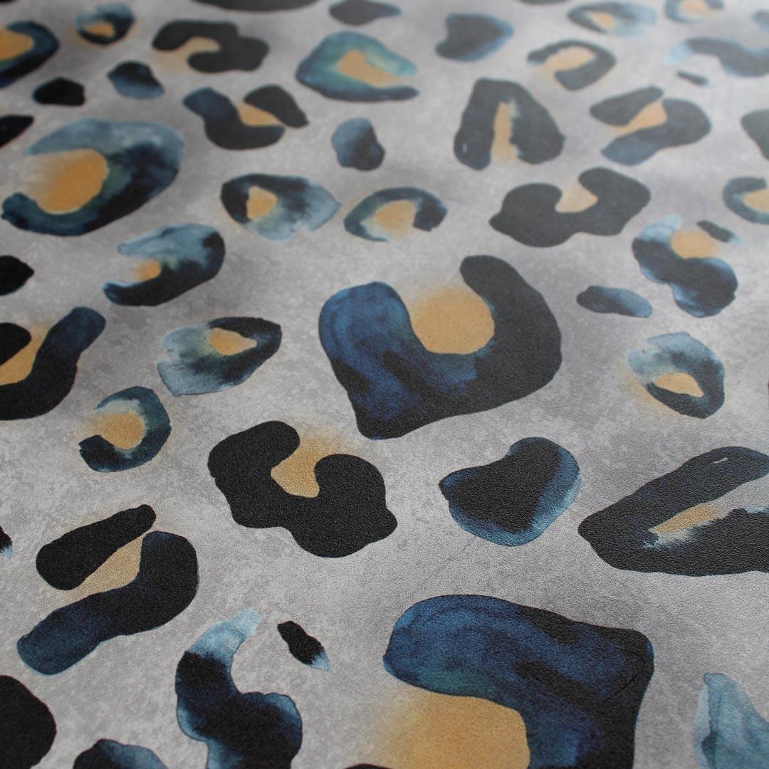 Indigo Inky Leopard Print Wallpaper - Avalana Design – Lime Lace