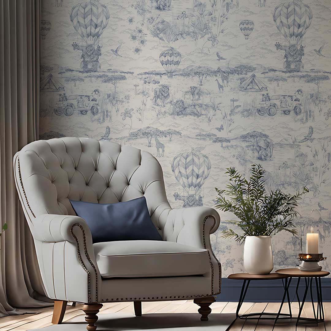 Lyons Den Wallpaper - Classic Navy – Lime Lace