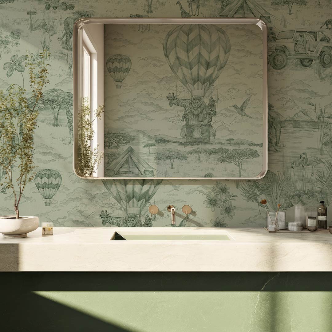 Lyons Den Wallpaper - Sage – Lime Lace