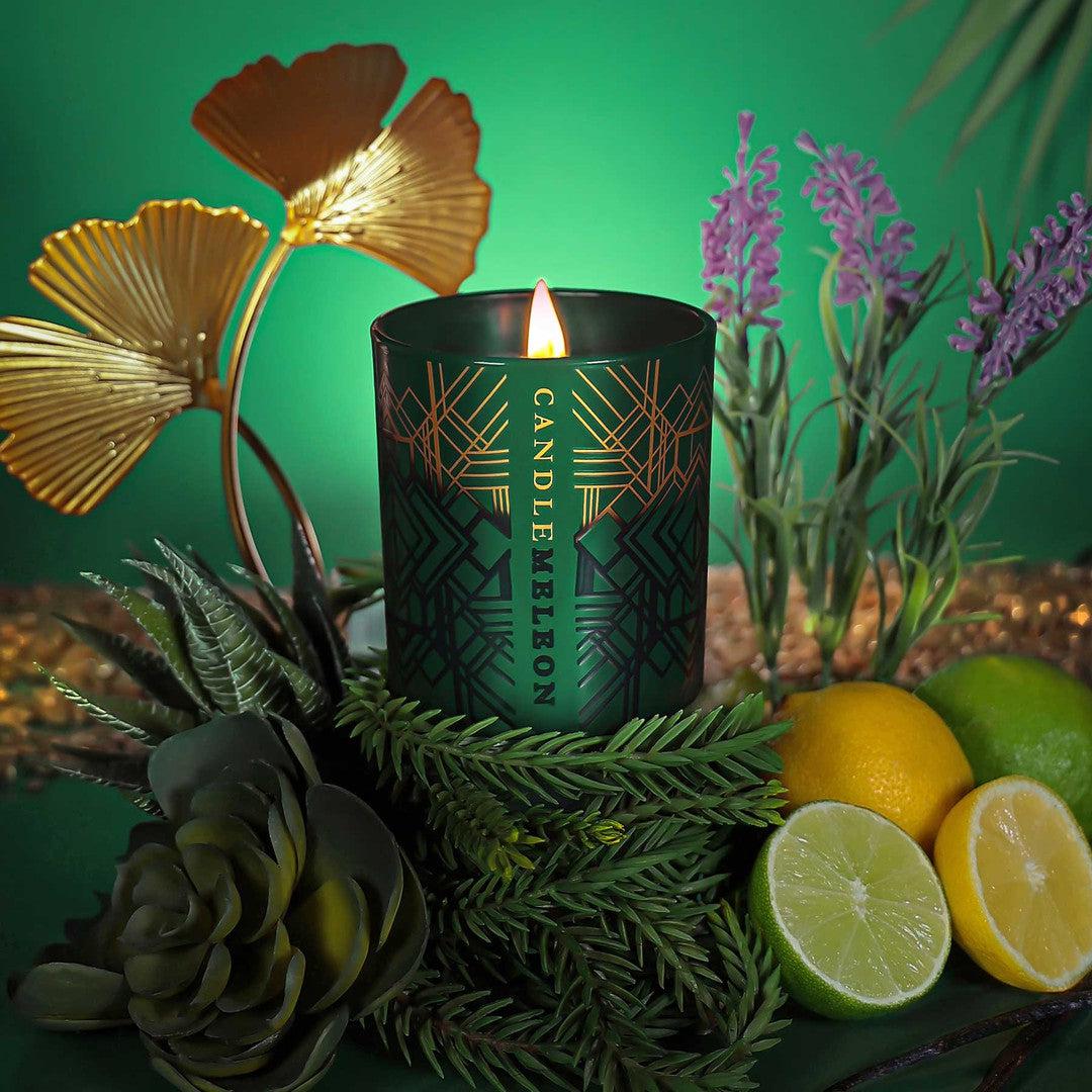 Miami Art Deco Candle – Bergamot, Rosewood & Citrus – Lime Lace