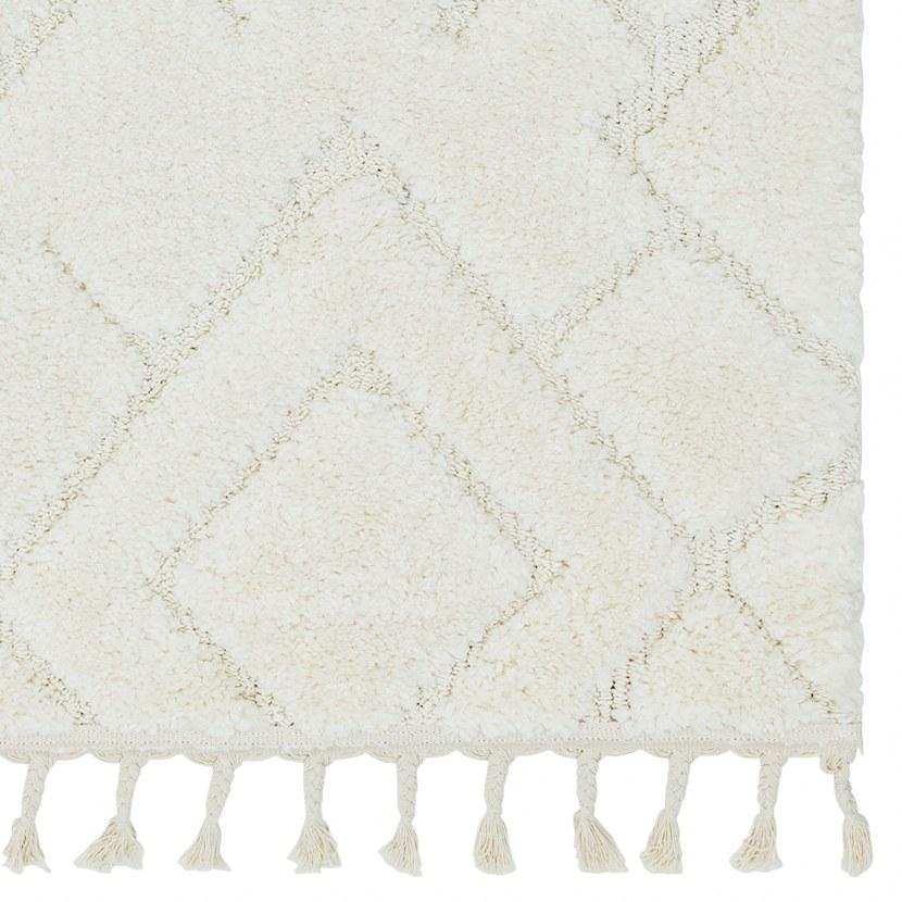 Moroccan Style Deep Pile Rug - Cream Diamonds – Lime Lace