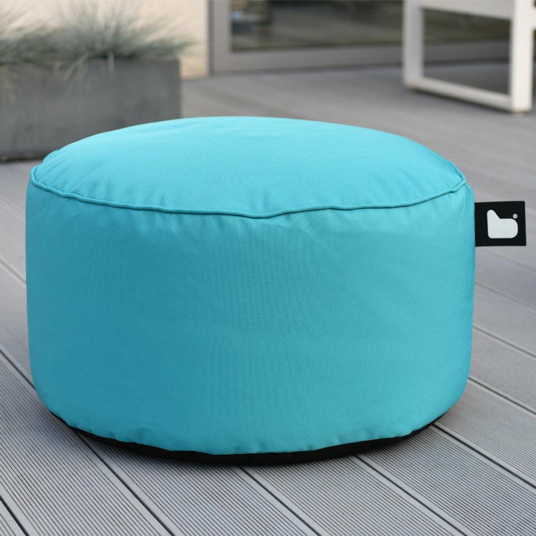 Outdoor B Pouffe - Aqua – Lime Lace