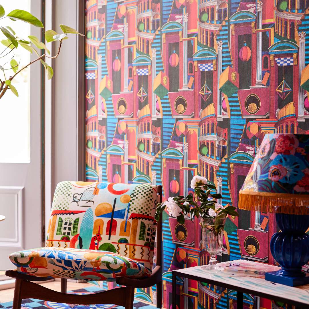 Piazza Degli Arlecchini Wallpaper - MINDTHEGAP – Lime Lace