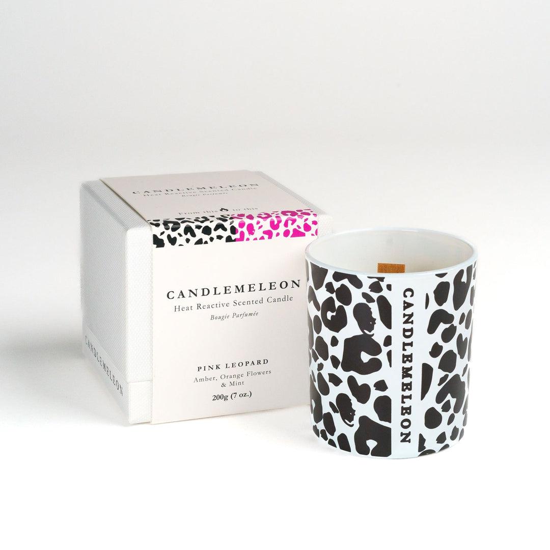 Pink Leopard Candle – Amber, Orange Flowers & Mint – Lime Lace