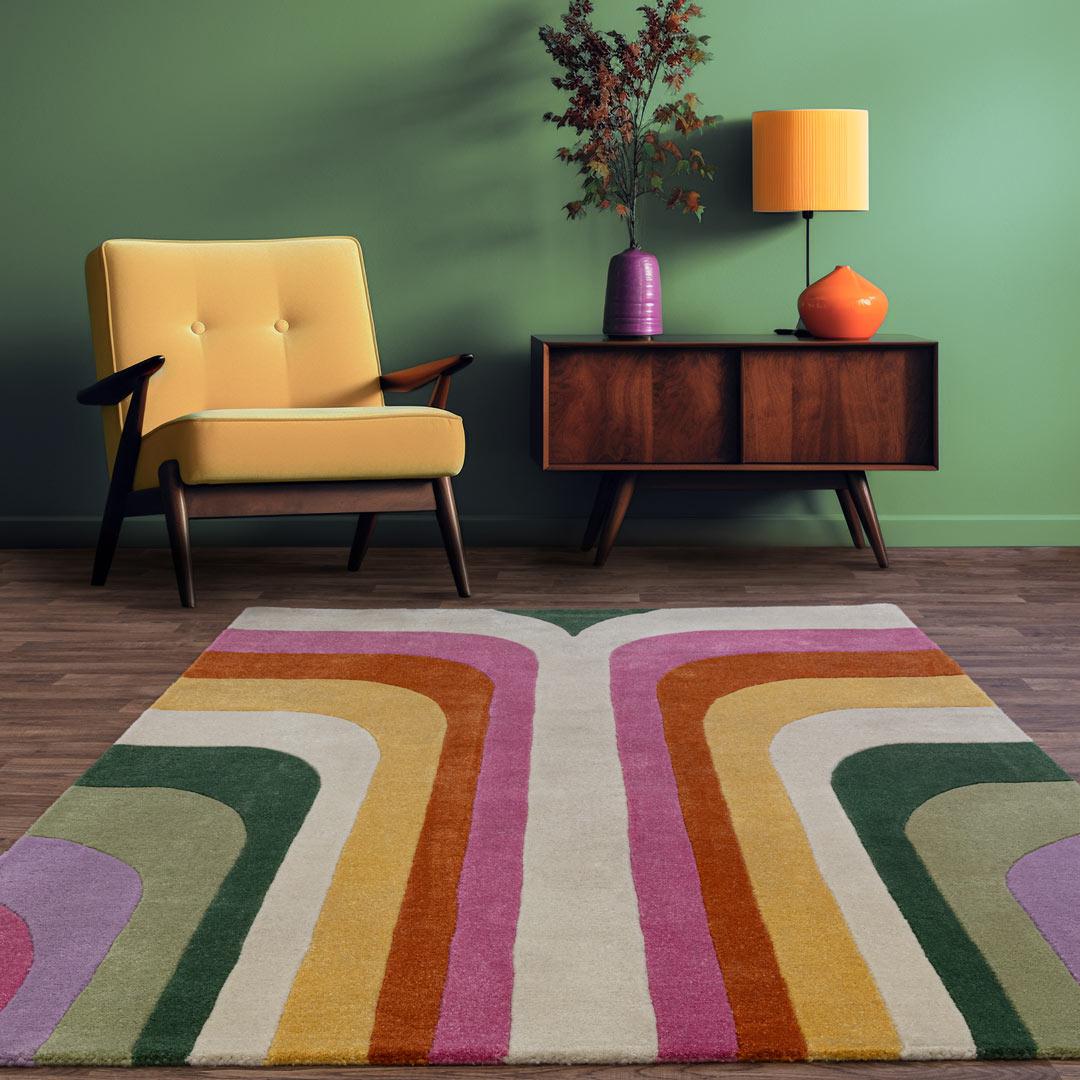 Pink Romy Retro Rug – Lime Lace