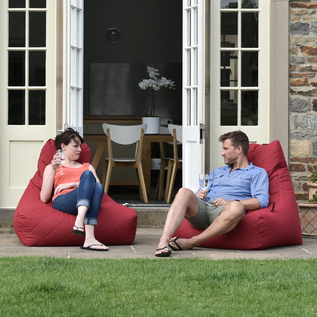 Quilted Outdoor Bean Bag - Red – Lime Lace