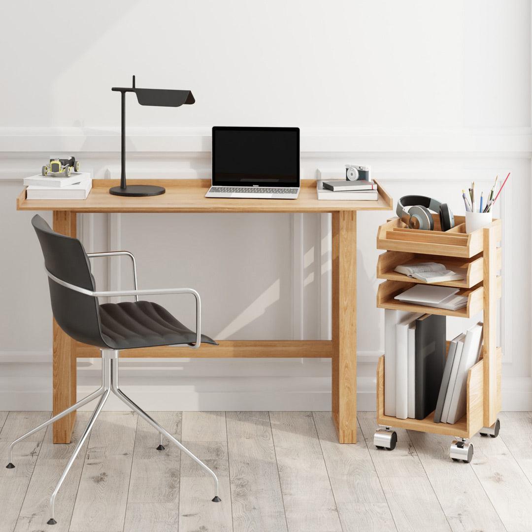 Slim Natural Oak Desk – Lime Lace