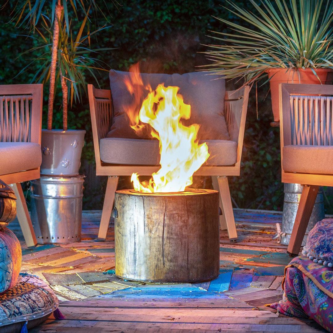 Decorative Fire Pit Halo 36" Fire PIt In Water Garden By Solus Decor,