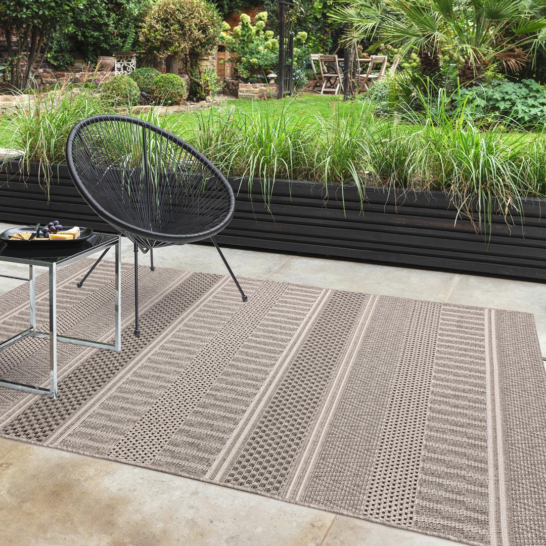 Striped Flat Weave Indoor / Outdoor Rug - Natural – Lime Lace