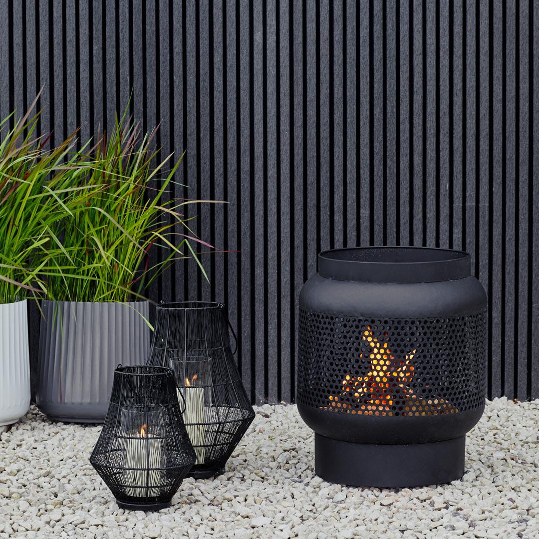 Tall Buttermere Basket Fire Pit - Black – Lime Lace
