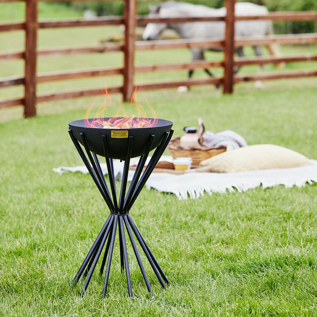 Tall Dakar Outdoor Fire Bowl - Black – Lime Lace