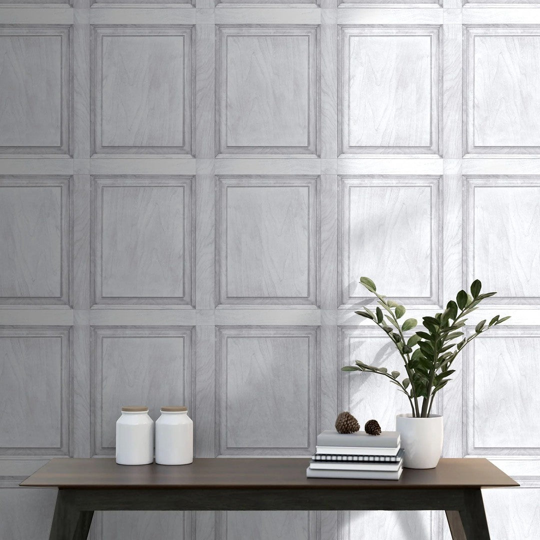 White Wood Effect Wallpaper