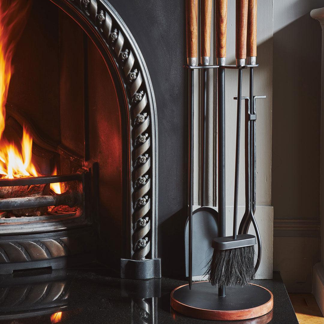 Wooden Handle Fire Tools Set - Round – Lime Lace