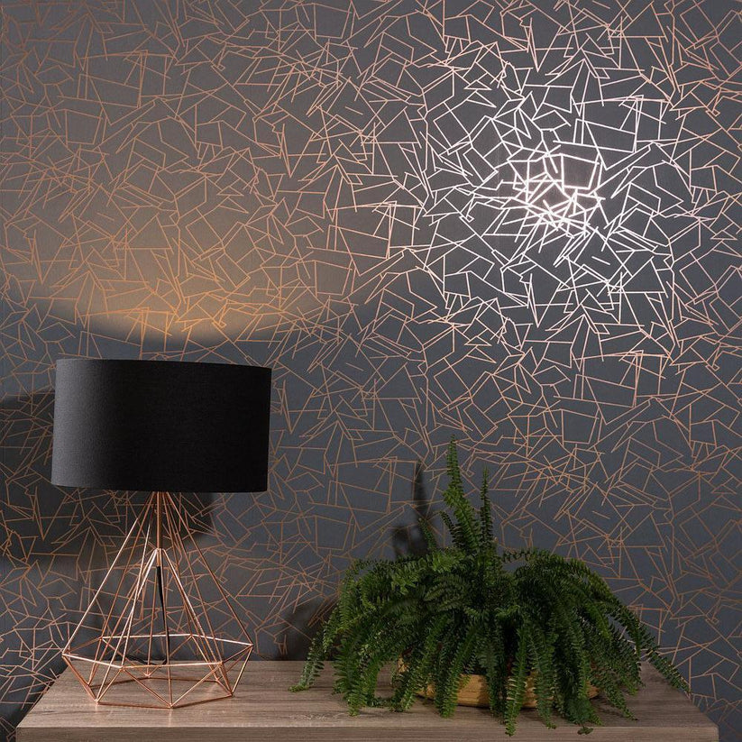 Angles Wallpaper -Metallic - Erica Wakerly – Lime Lace