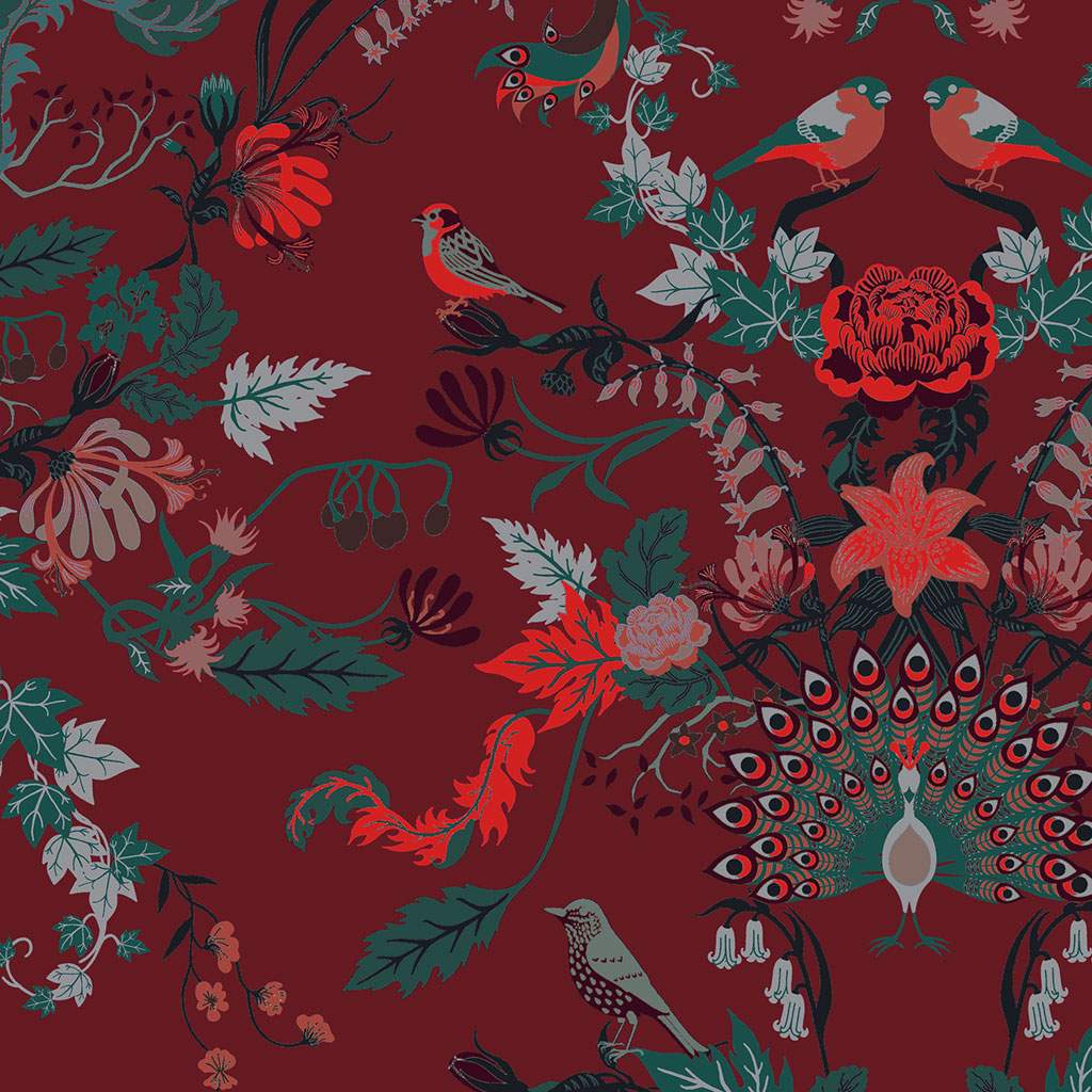 Aviana Wallpaper - Ruby - Becca Who – Lime Lace