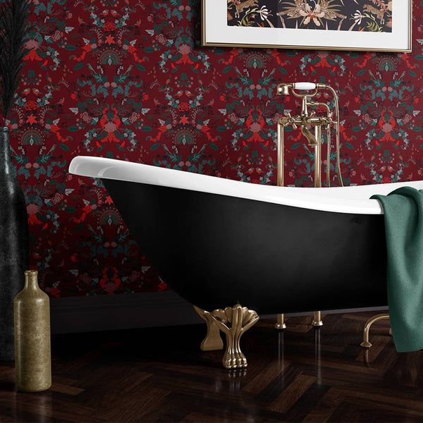 Aviana Wallpaper - Ruby - Becca Who – Lime Lace