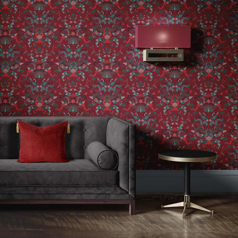 Aviana Wallpaper - Ruby - Becca Who – Lime Lace