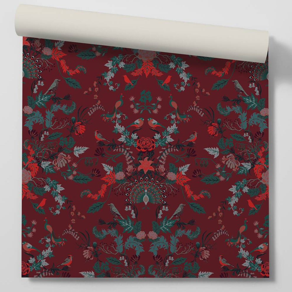 Aviana Wallpaper - Ruby - Becca Who – Lime Lace