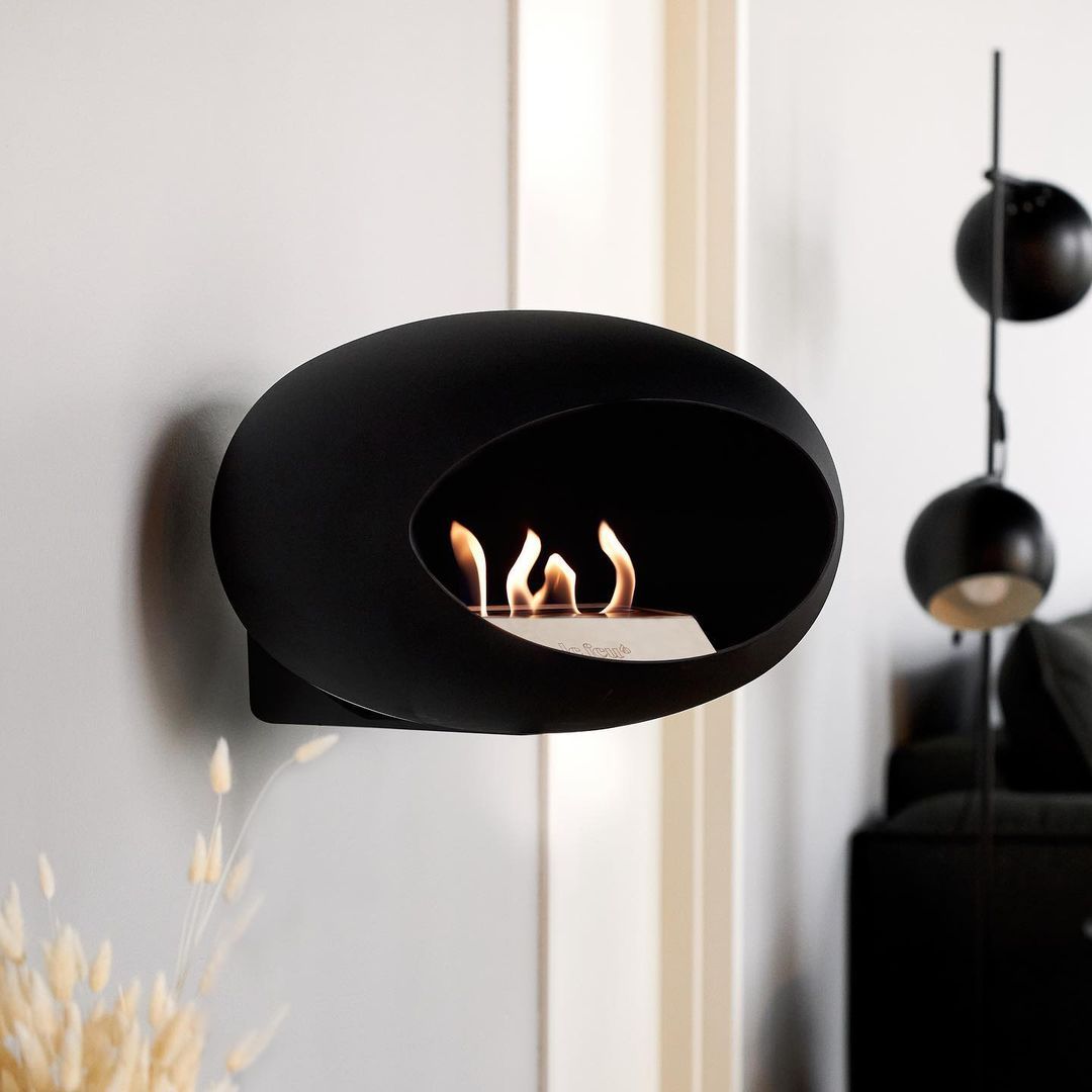 Black Wall Bioethanol Fire - Le Feu Wall Mounted Bioethanol Fireplace ...